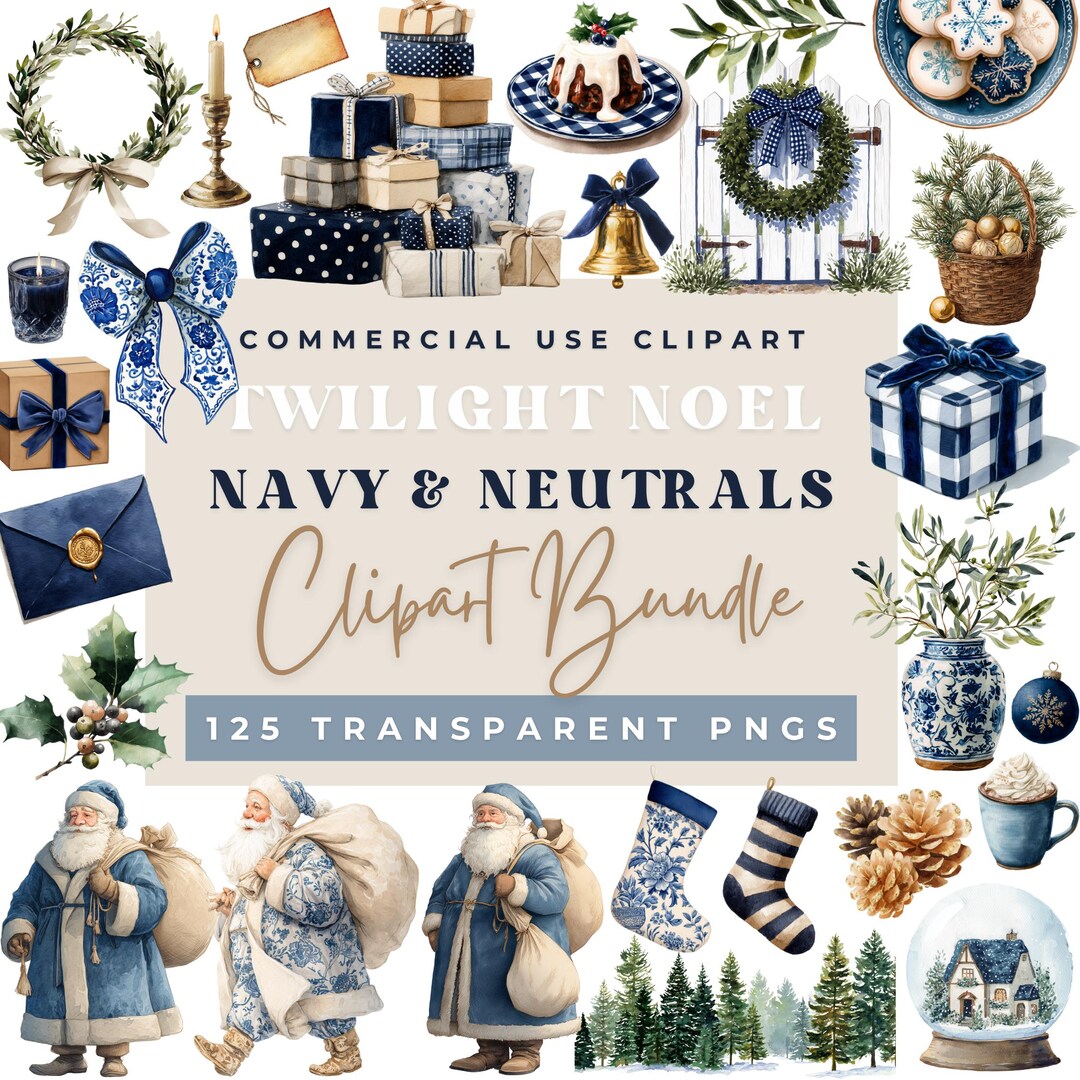 Watercolor Christmas Clipart Cozy Winter Clip Art Bundle PNG ...