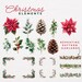 85 Christmas Wreath Garland Clipart, Watercolor Festive Christmas ...