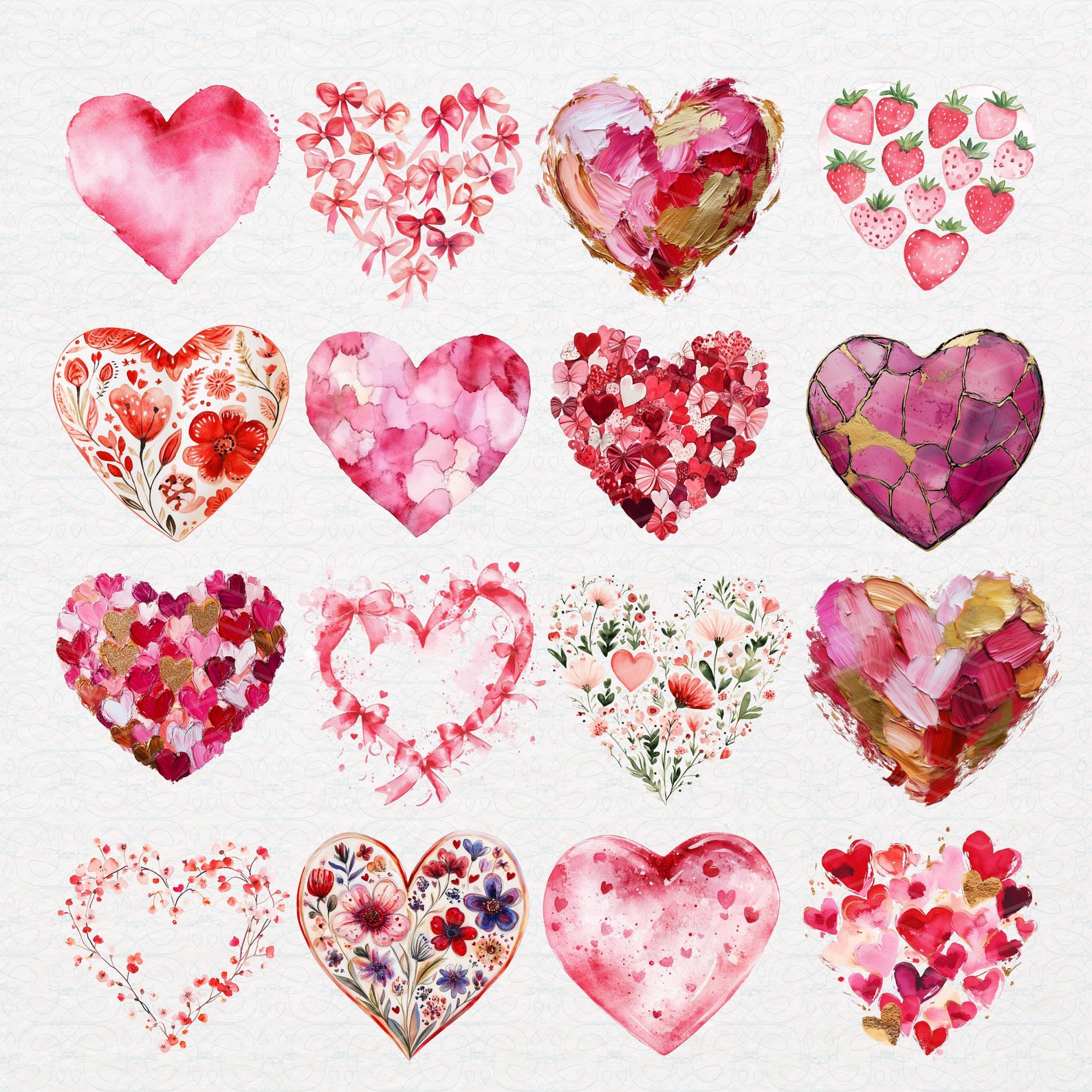Watercolor Heart Clipart, Valentines Day Clipart, Sweet Valentine ...
