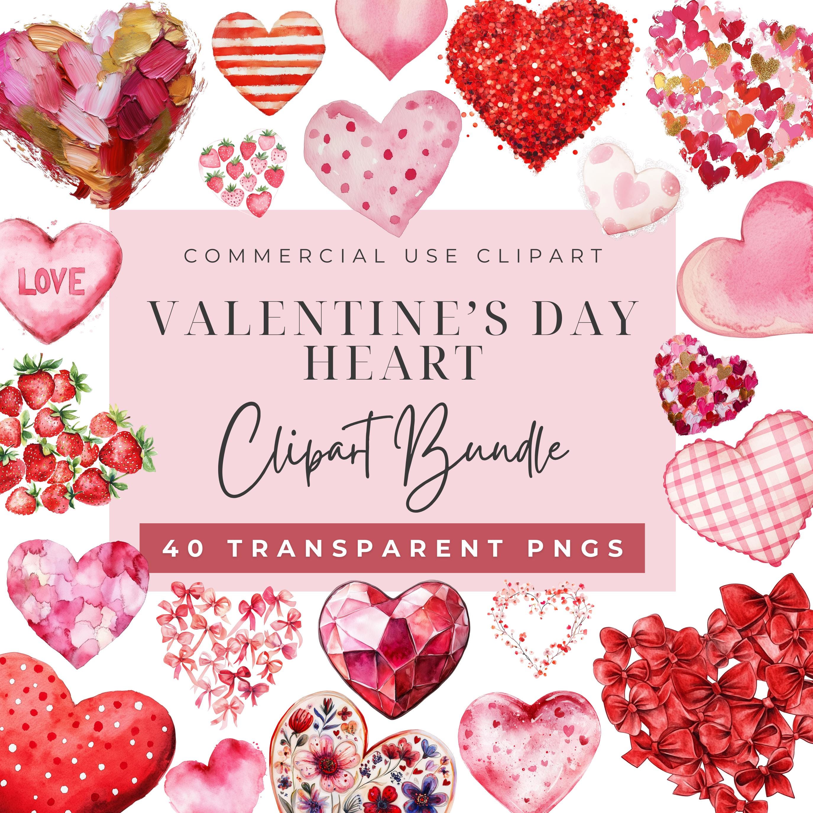 Watercolor Heart Clipart, Valentines Day Clipart, Sweet Valentine ...