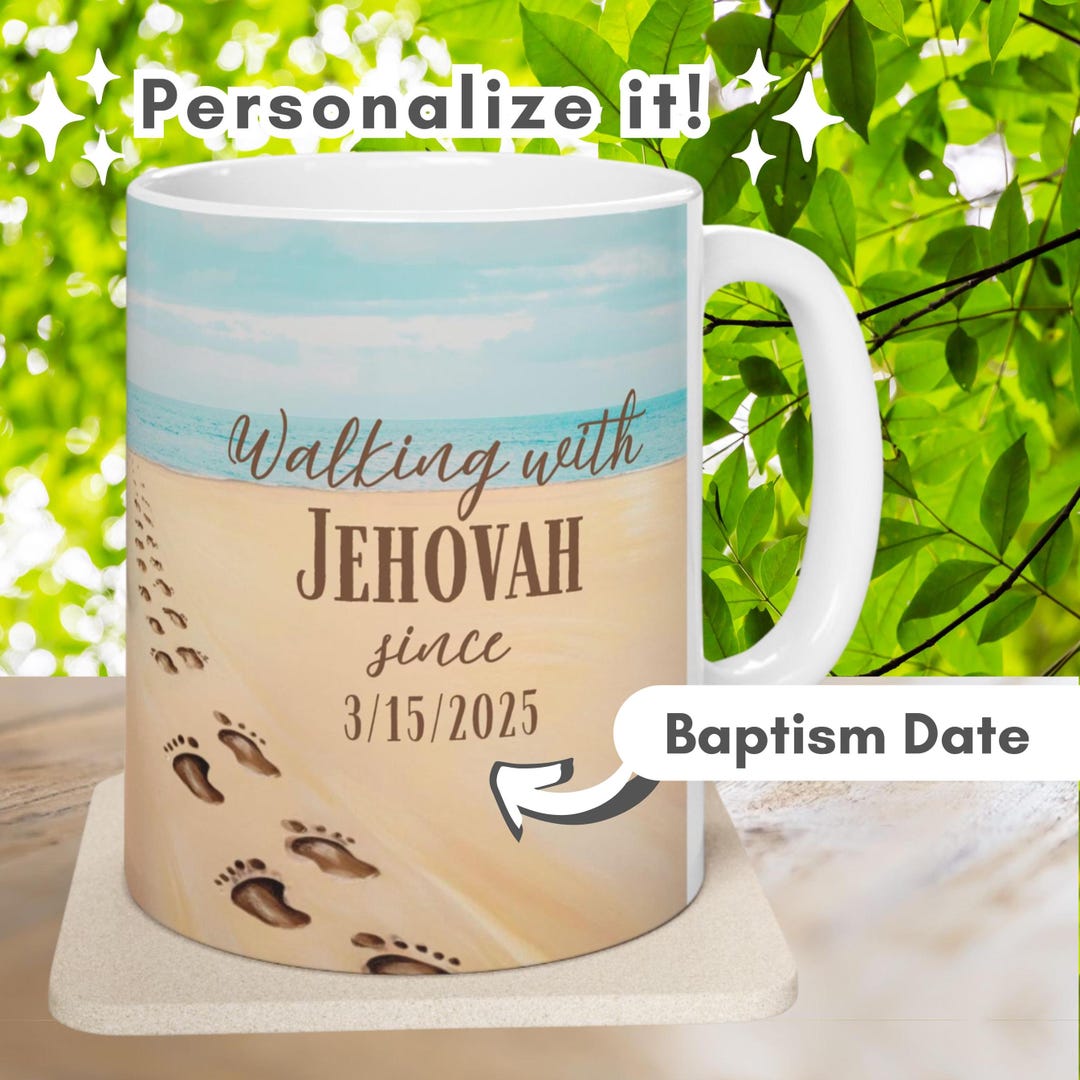 JW Baptism Coffee Mug "walking With Jehovah" Personalized Gift Best ...