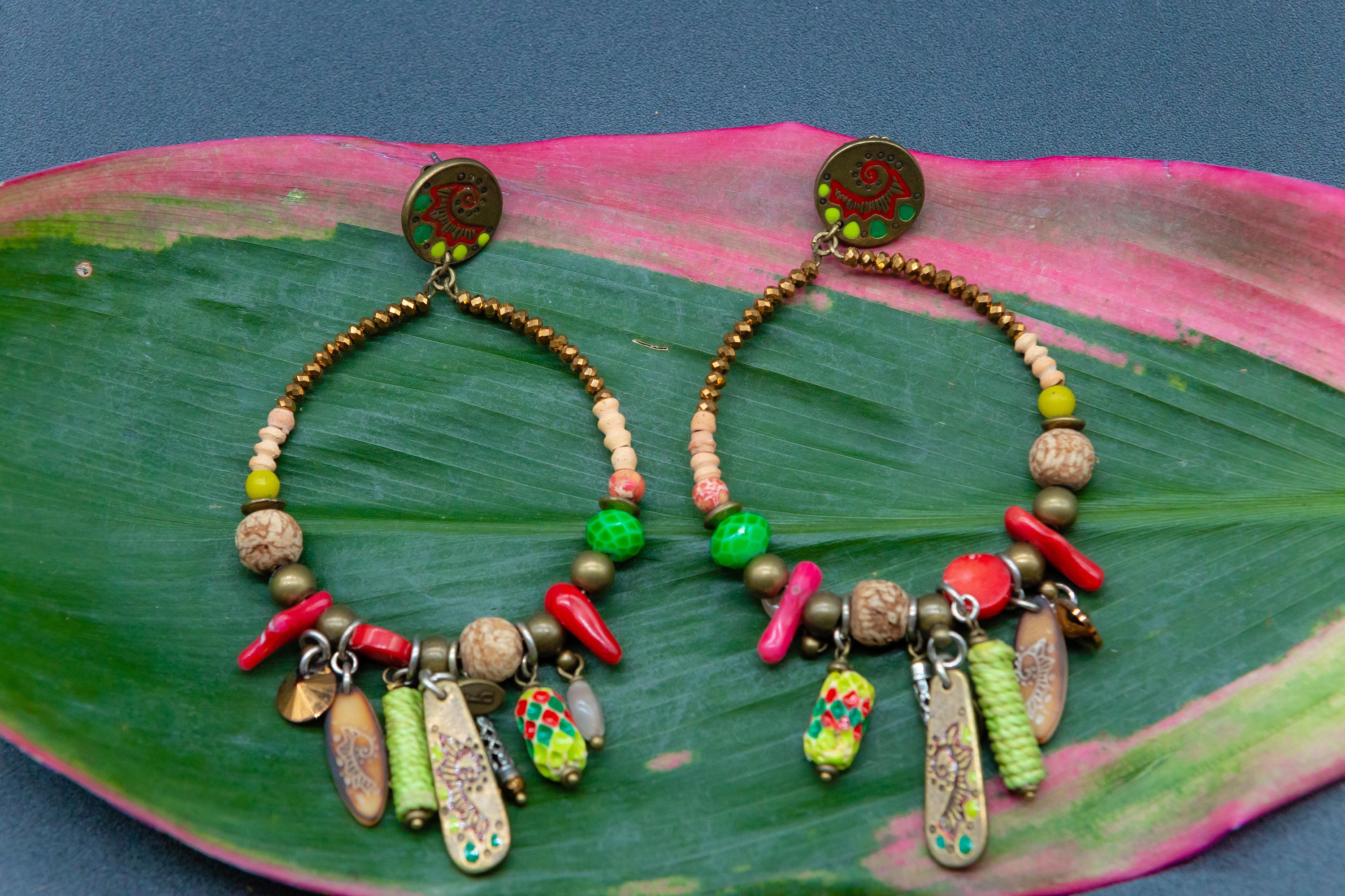 Natural Earrings Made of Resin Glass and Bone. A Gift for Your Beloved ...