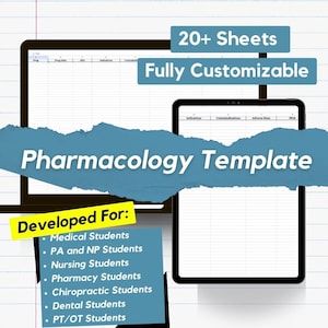 BLANK Pharmacology Note Template | for Medical | Pa/np | Nursing | PT ...