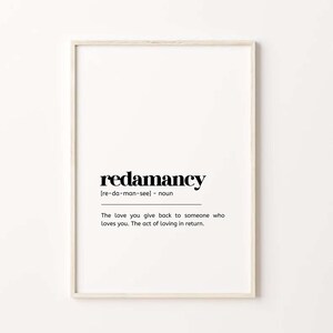 Redamancy Definition Digital Printable Art, Affordable Wall Art ...