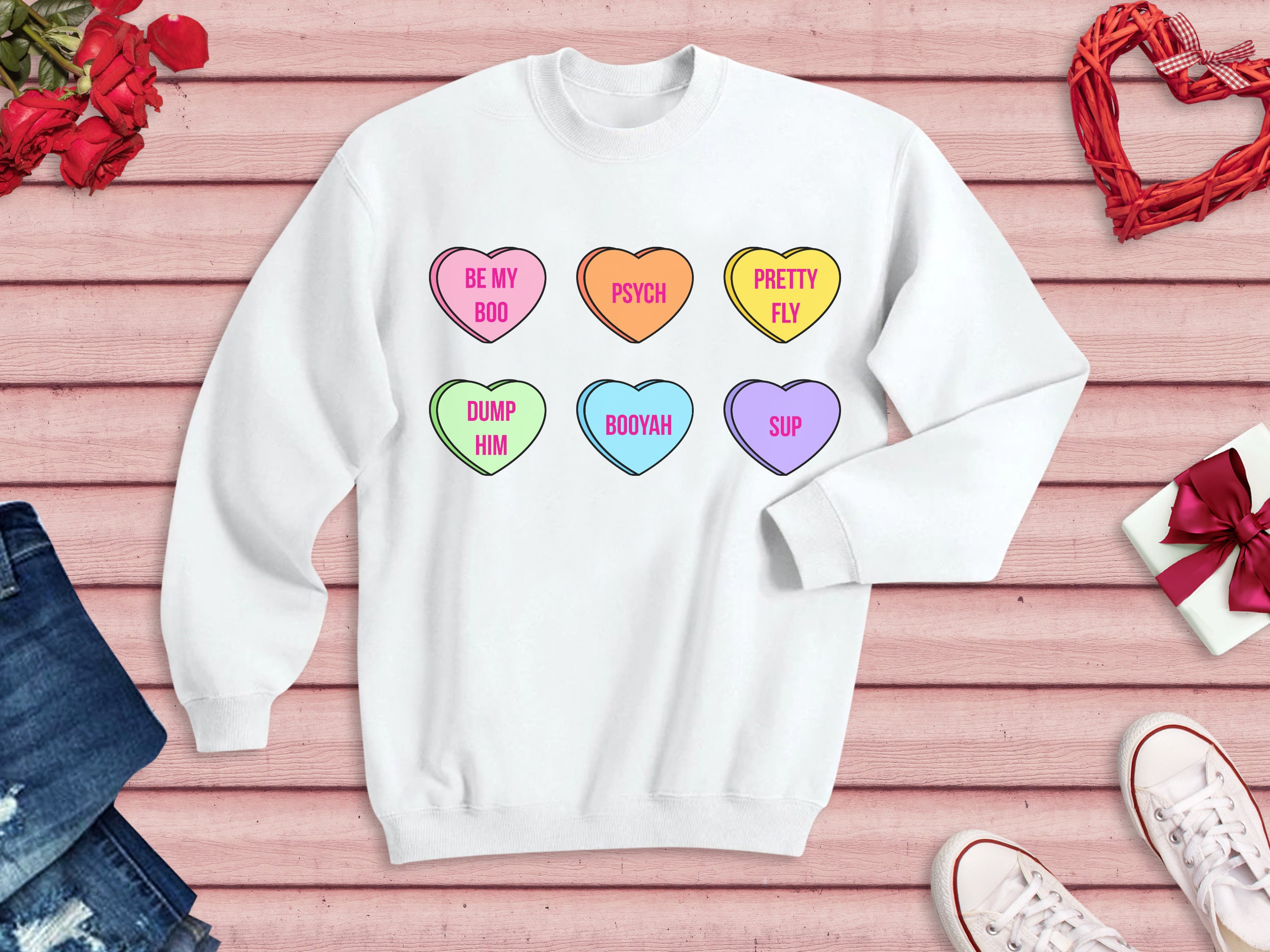 Candy Hearts SVG Valentine's Day SVG 90s SVG Cute Candy Hearts With 90s ...