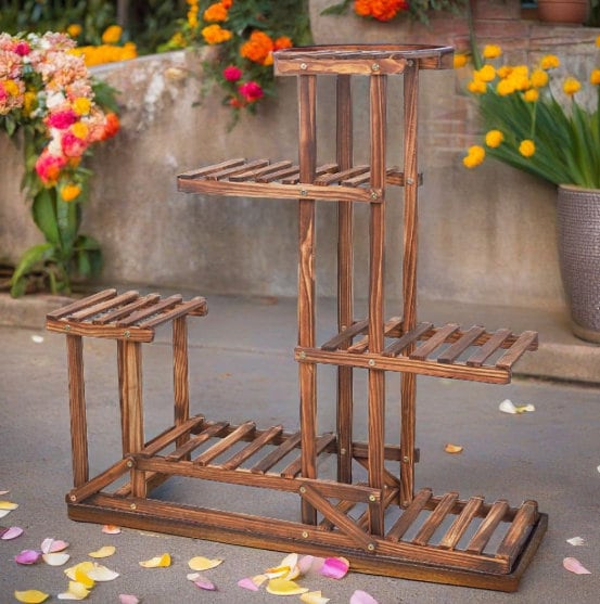 Wooden Plant Holder Plant Stand Multiple Plant Holder Outdoor Indoor ...