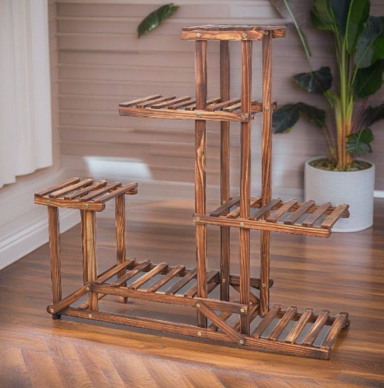 Wooden Plant Holder Plant Stand Multiple Plant Holder Outdoor Indoor ...