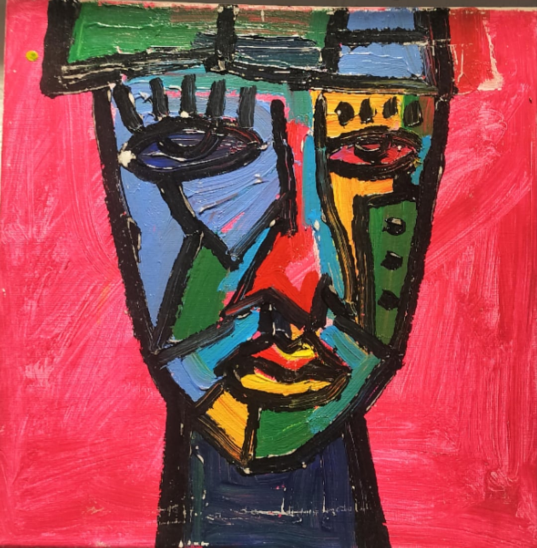 Abstract Man Art,portrait,oil Painting,hand Painted Abstract Art Wall ...