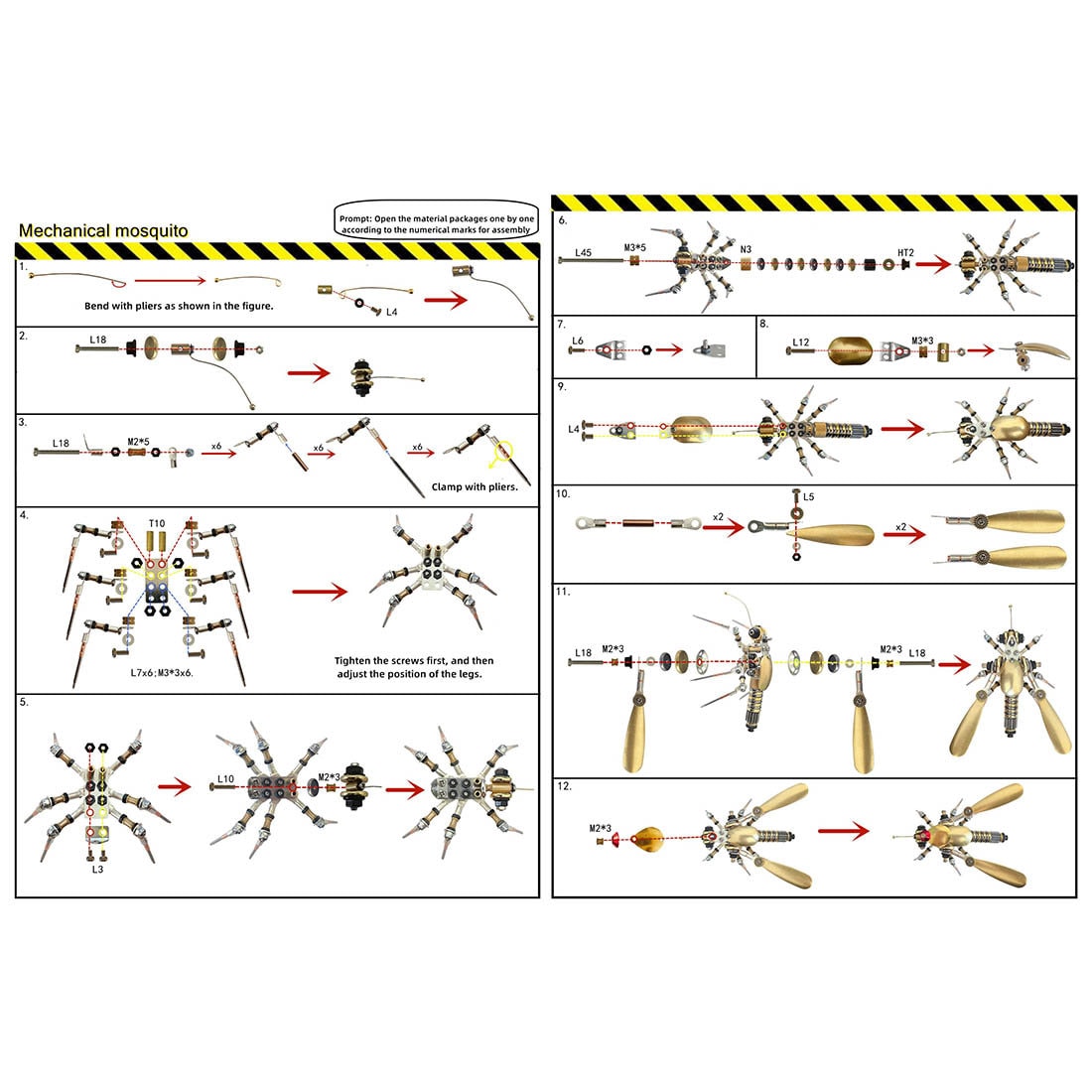 Mosquito Steampunk Insect Metal Model Kits Mechanical Crafts for Home ...