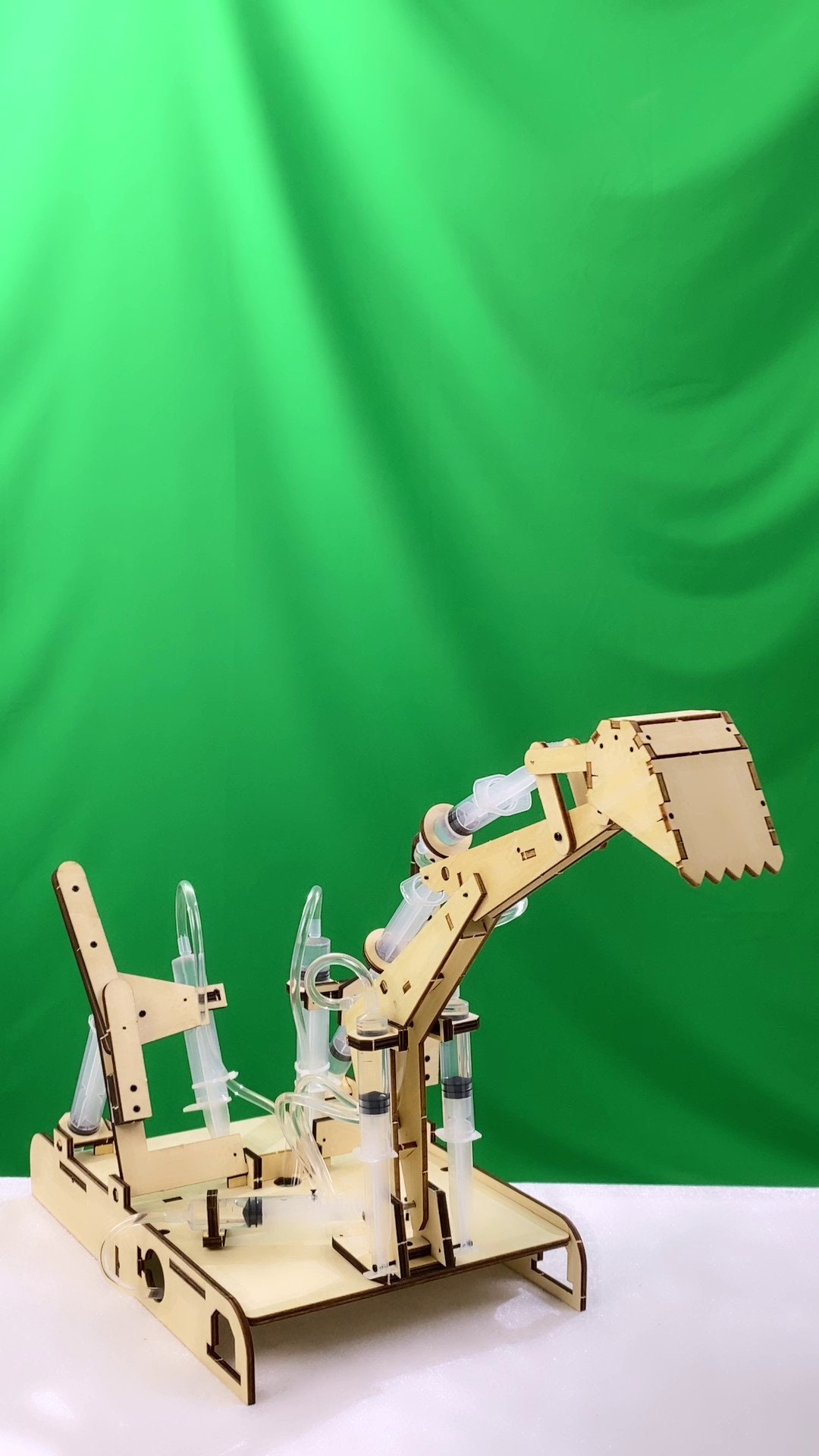 DIY Wooden Hydraulic Excavator,excavator Model Kit,fun Science Crafts ...