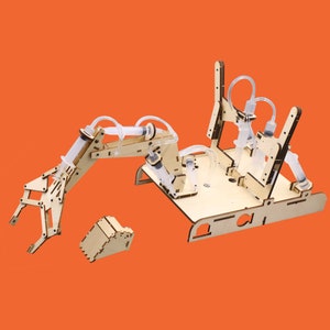 DIY Wooden Hydraulic Excavator Model Kit: STEM Science Toy - Etsy