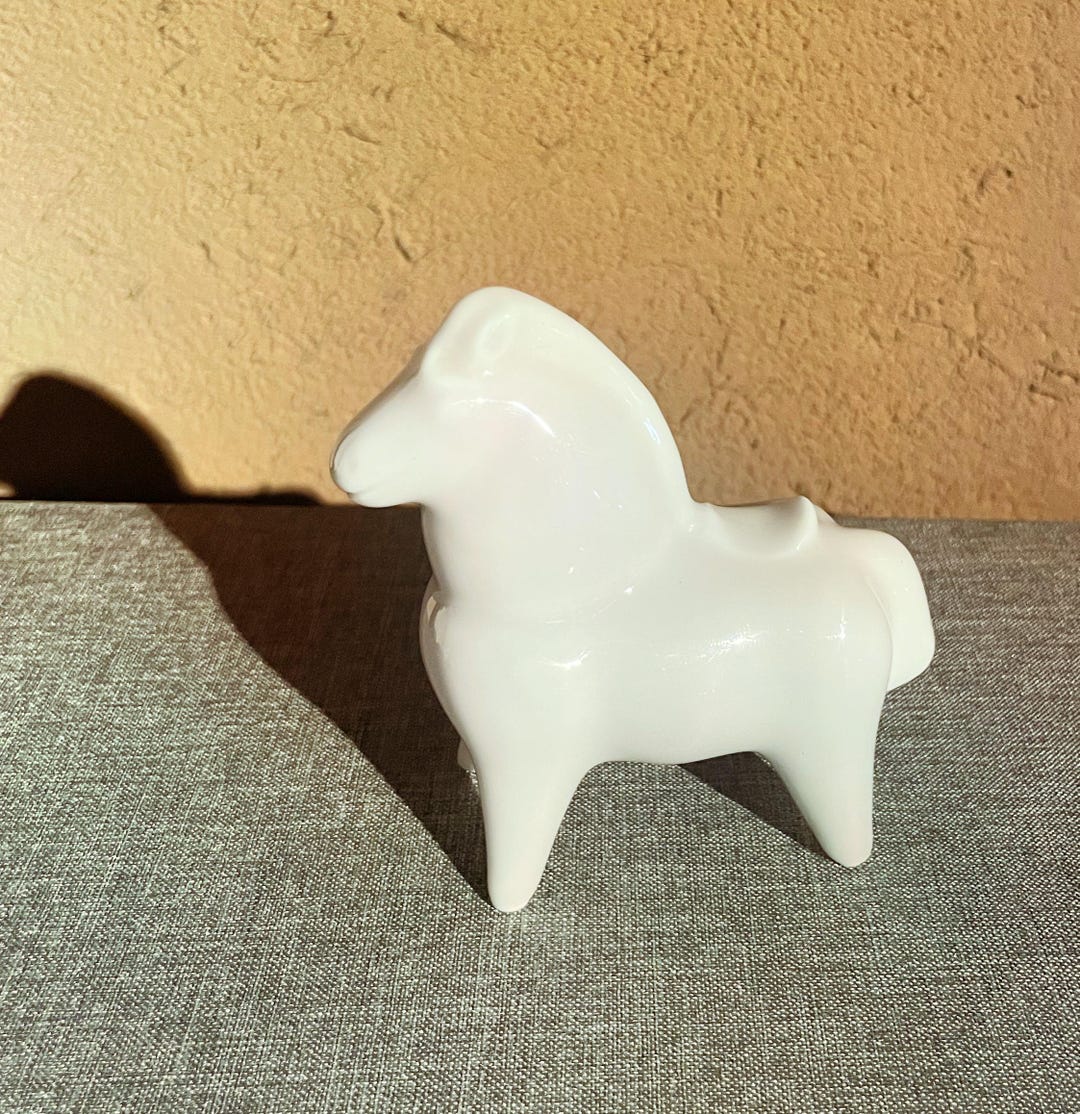 Mum's Gift,ceramic White Horse Sculptures, Horse Steed Statue,pottery ...