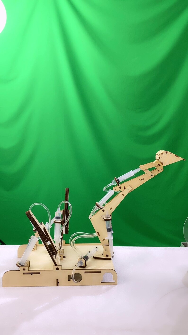 DIY Wooden Hydraulic Excavator,excavator Model Kit,fun Science Crafts ...