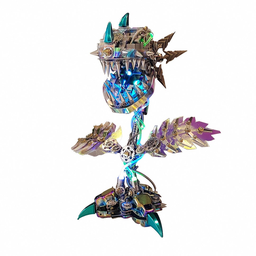3D Piranha Plant Flower DIY Mechanical Punk Bio-metal Assembly Model ...