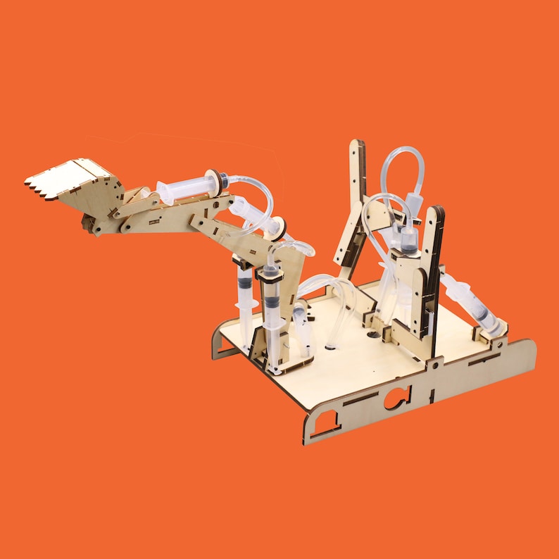 DIY Wooden Hydraulic Excavator Model Kit: STEM Science Toy - Etsy