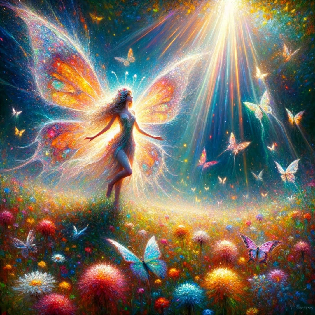 Art Print of a Beautiful Butterfly Fairy Fantasy Art Print Digital ...