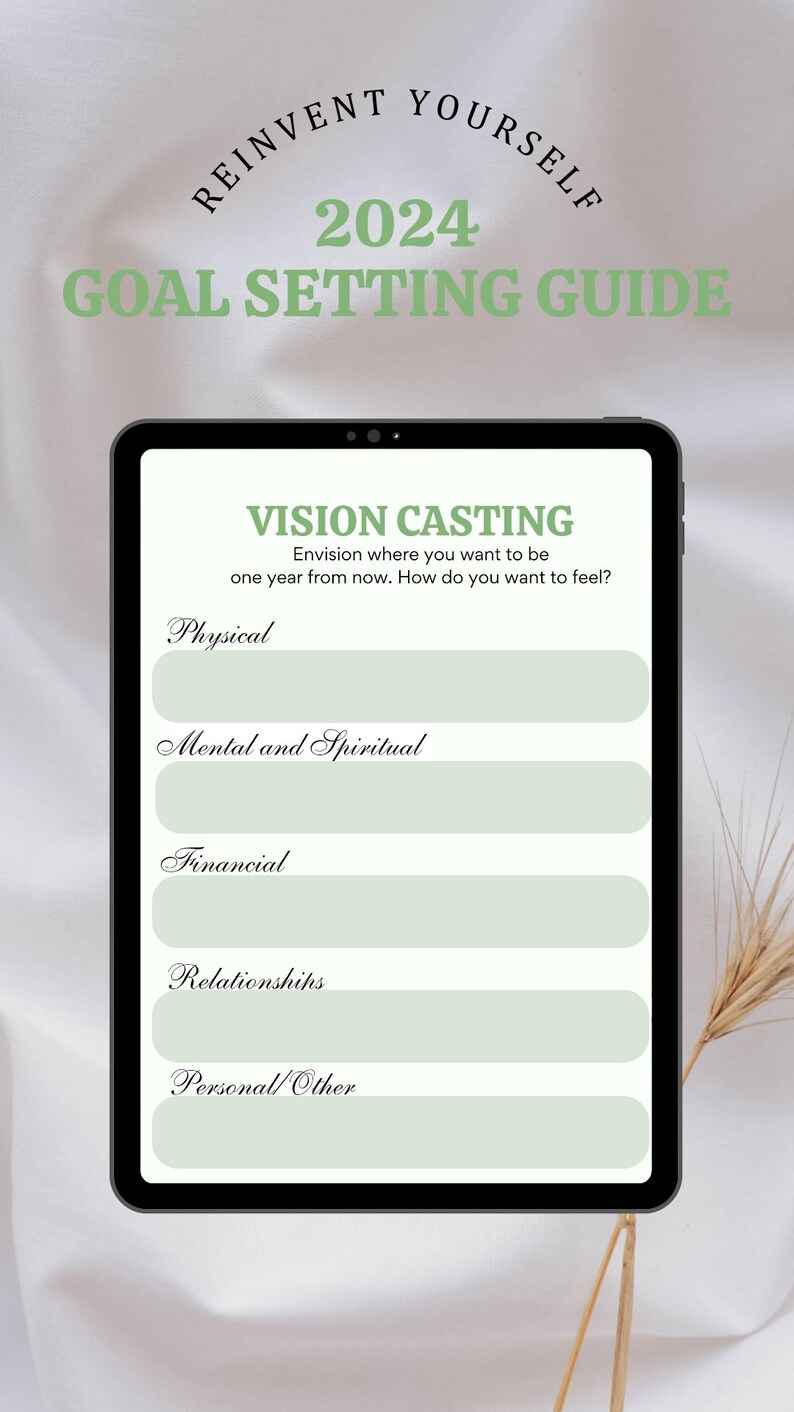 Aesthetic 2024 Goal Setting Journal, That Girl Journal, Reinvent Yourself Guide, Glow up Guide ...