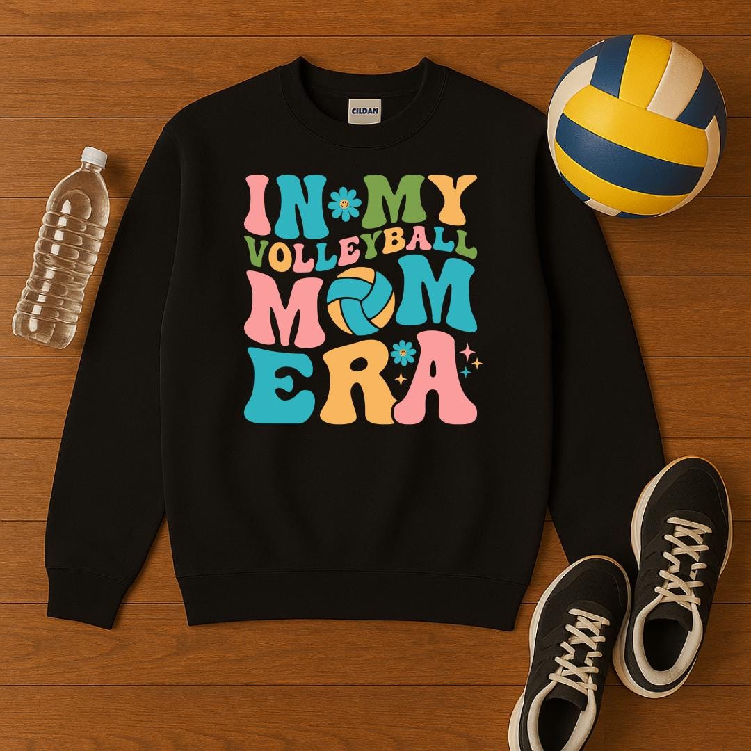 In My Volleyball Mom Era Hippie Style Unisex Sweatshirt, Volleyball ...
