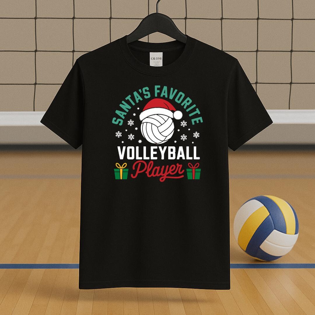 Santa's Favorite Volleyball Player Christmas T-shirt - Etsy