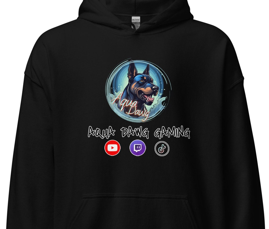 Aqua Dawg Gaming Unisex Hoodie, Gaming Merch, Gaming Hoodie, Streamer ...