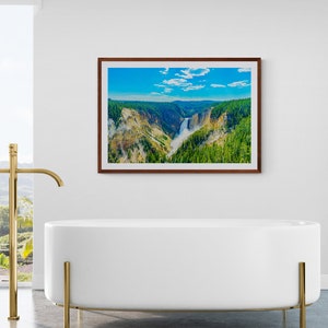 Lower Yellowstone Waterfall Photography Print, Landscape Wall Art, Wall ...