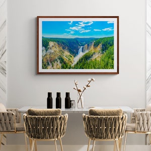 Lower Yellowstone Waterfall Photography Print, Landscape Wall Art, Wall ...