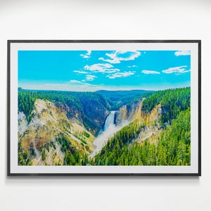 Lower Yellowstone Waterfall Photography Print, Landscape Wall Art, Wall ...