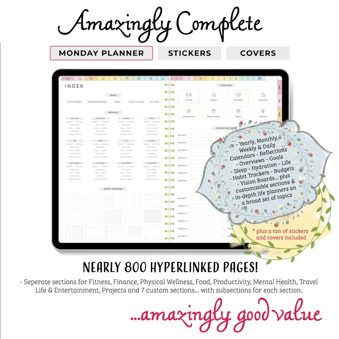 Digital Planner Bundle 2024 - Dated Monday Start | Goodnotes iPad ...