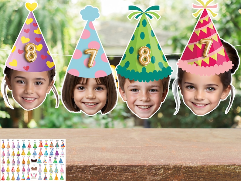 Pick Your 60 Hat Custom Photo Banner Customized Head Picture Garland ...