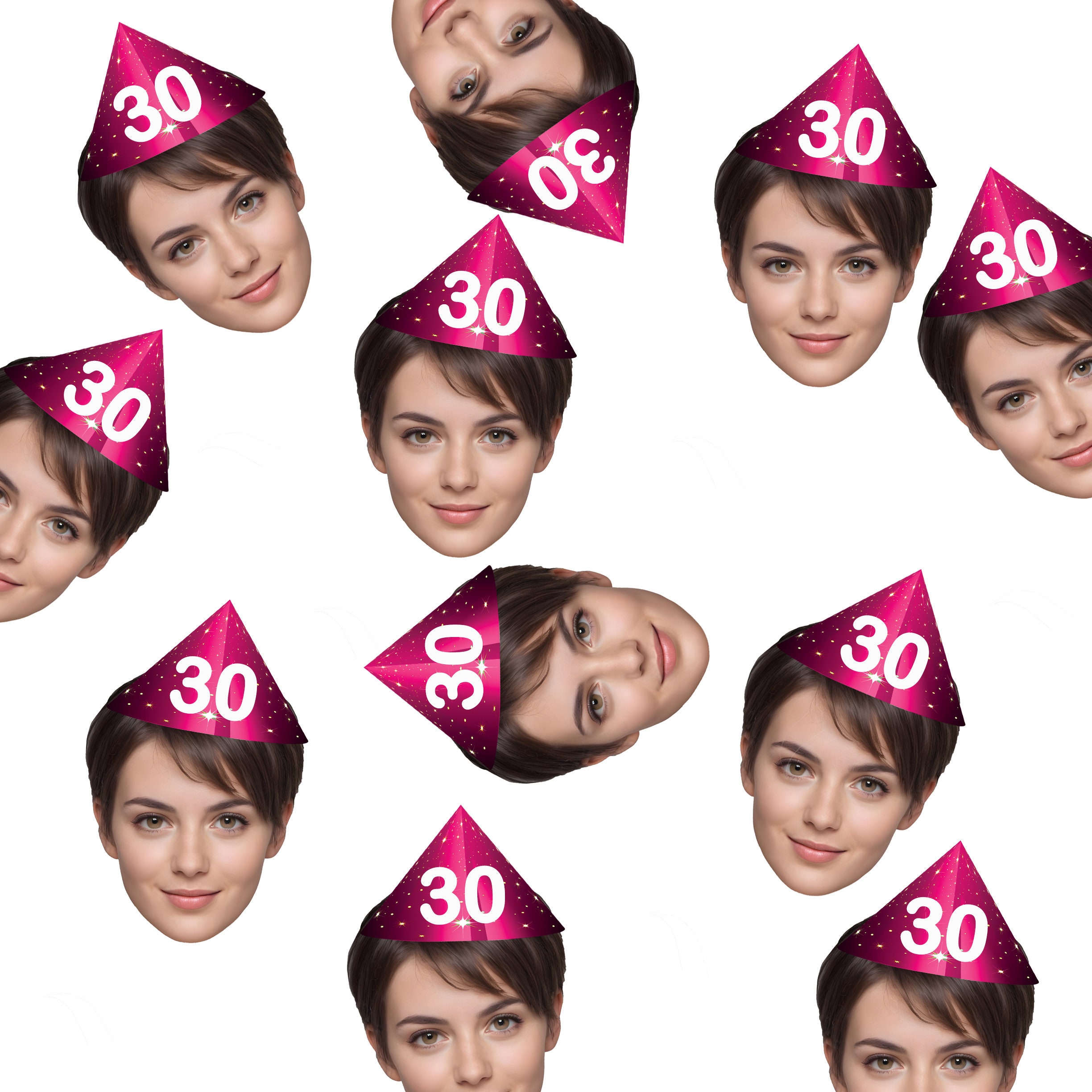 30th Birthday Custom Photo Face Garland Banner Cutout Party Decorations ...