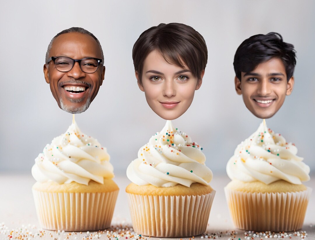 Cupcake Toppers Personalized With Face Custom Cake Topper Any Event ...