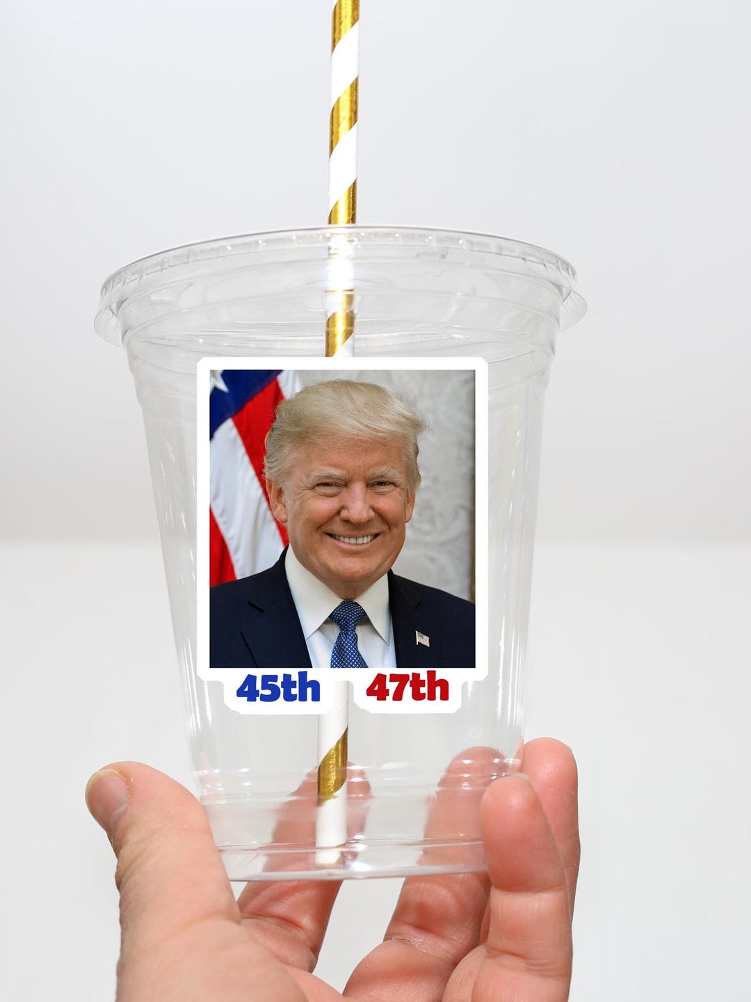 Large Transparent Cups Donald Trump 45 47 President 2025 Inauguration ...
