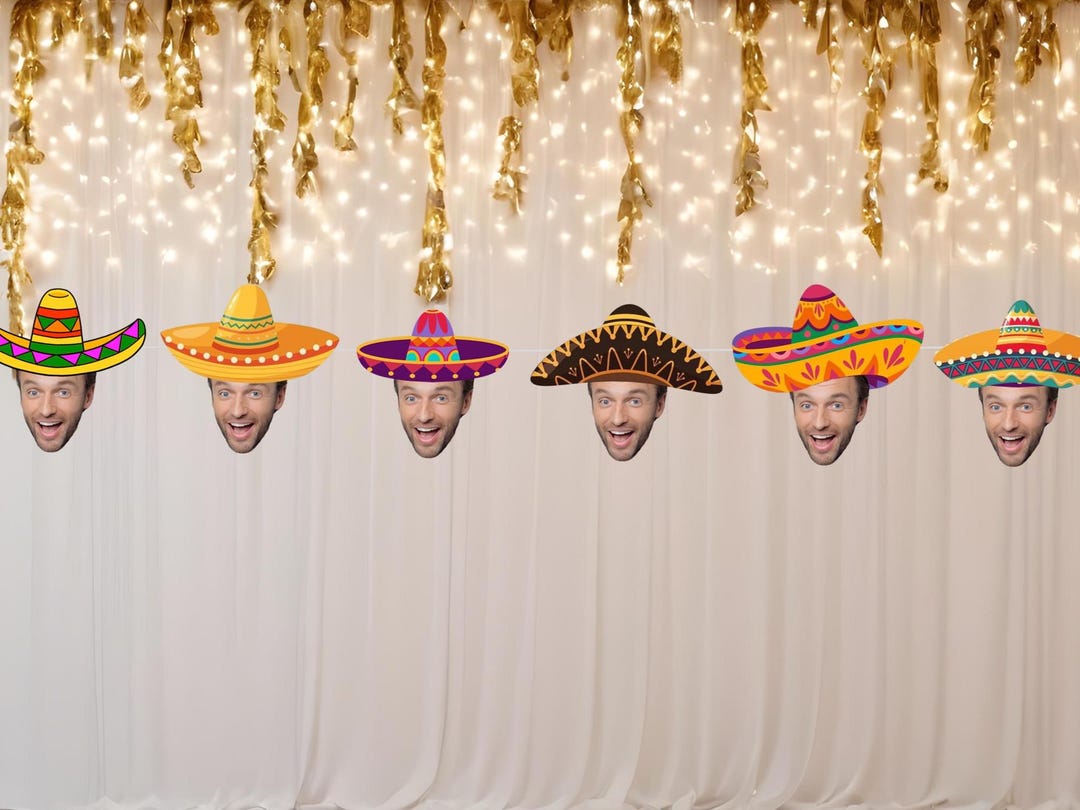 Custom Face Photo Garland 5 Foot Long Photo Head Banner Party Banner ...