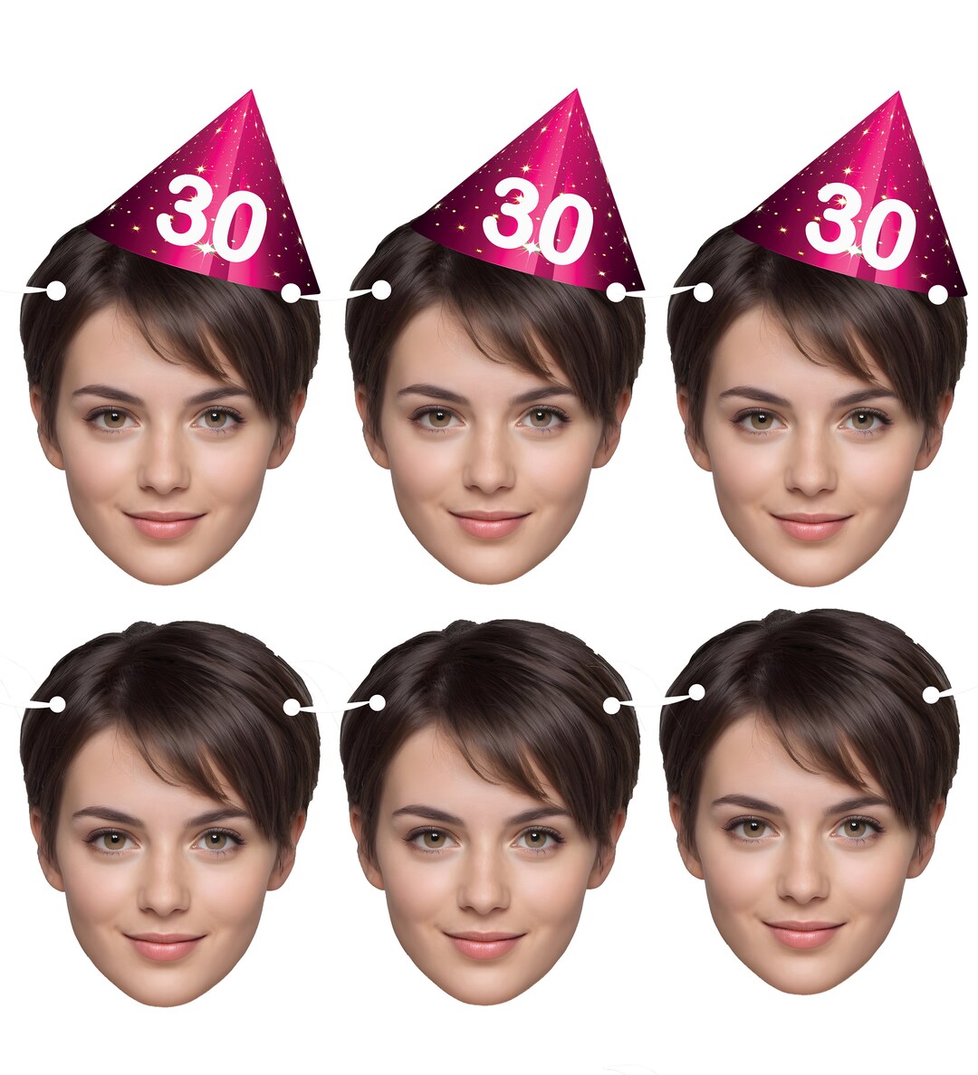 30th Birthday Custom Photo Face Garland Banner Cutout Party Decorations ...