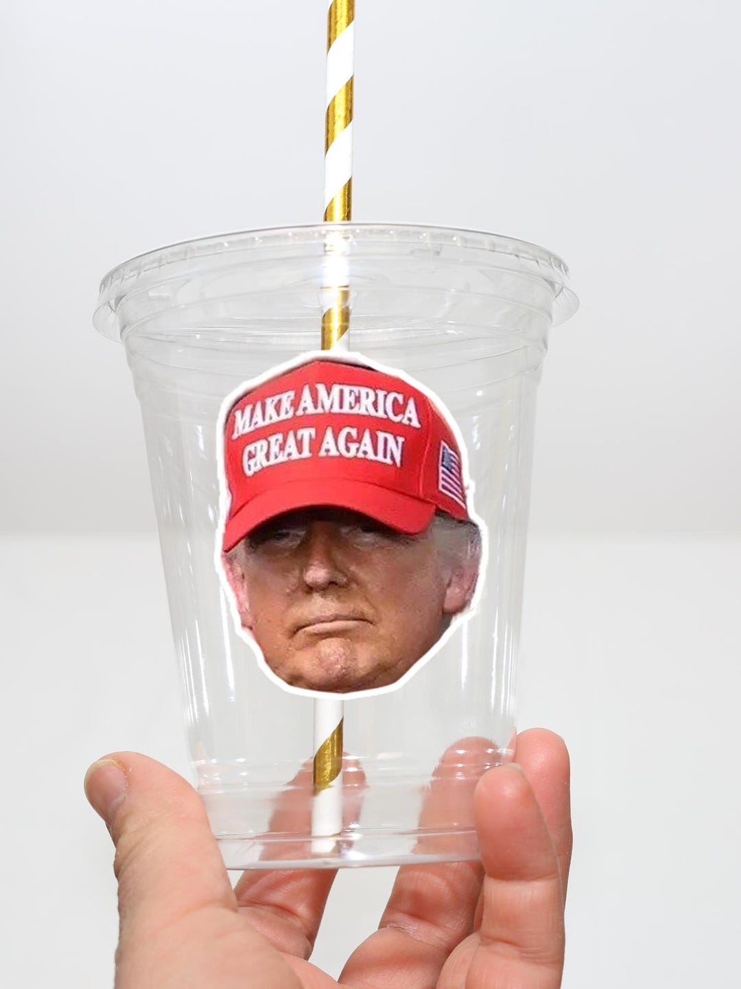 Large Transparent Cups Donald Trump 100 Days MAGA 2025 2026 ...
