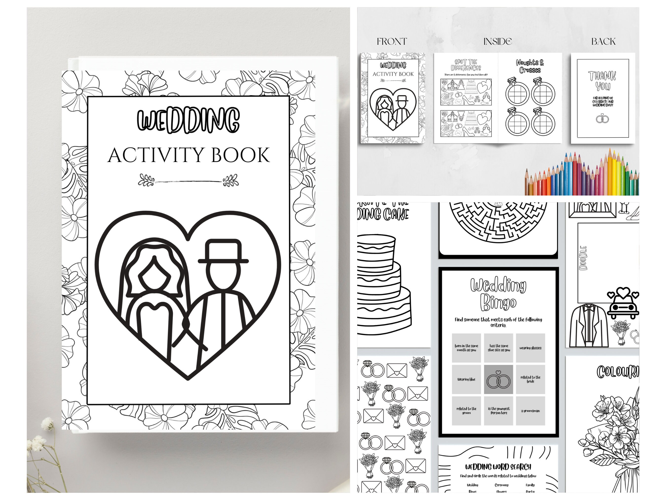 Printable Wedding Activity Book, Childrens Wedding Activity Book, Kids ...