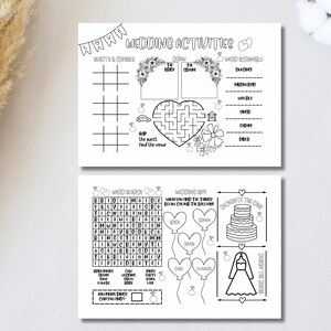 Printable Wedding Colouring Placemat, Kids Wedding Activity Sheet ...