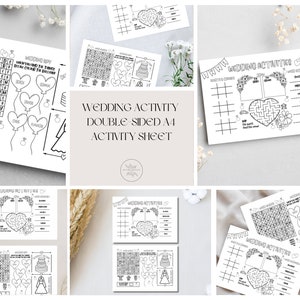 Printable Wedding Colouring Placemat, Kids Wedding Activity Sheet ...