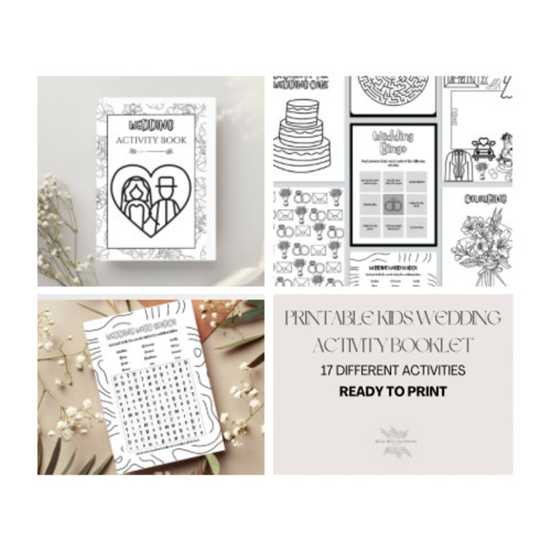 Printable Wedding Activity Book, Childrens Wedding Activity Book, Kids ...