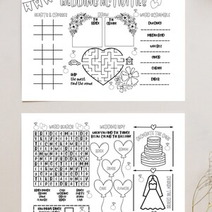 Printable Wedding Colouring Placemat, Kids Wedding Activity Sheet ...