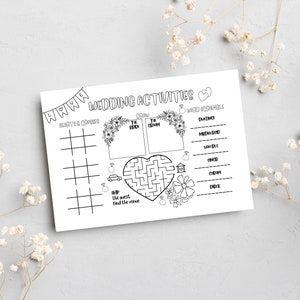 Printable Wedding Colouring Placemat, Kids Wedding Activity Sheet ...