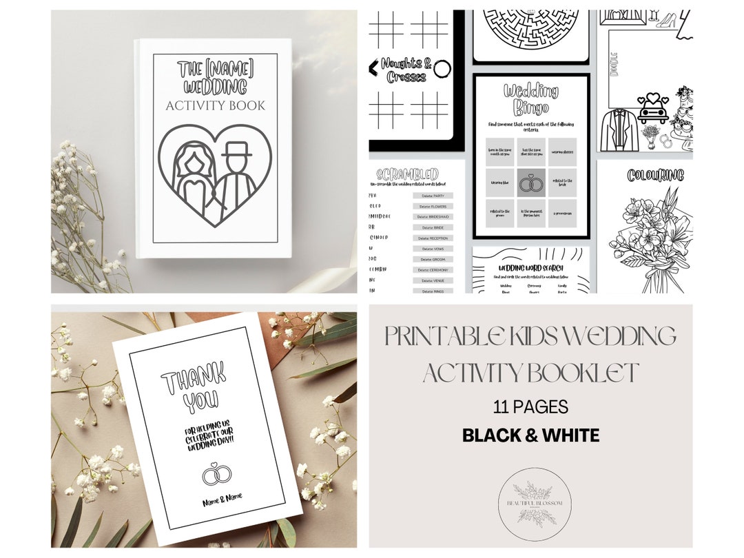 Printable Wedding Activity Book, Childrens Wedding Activity Book, Kids ...