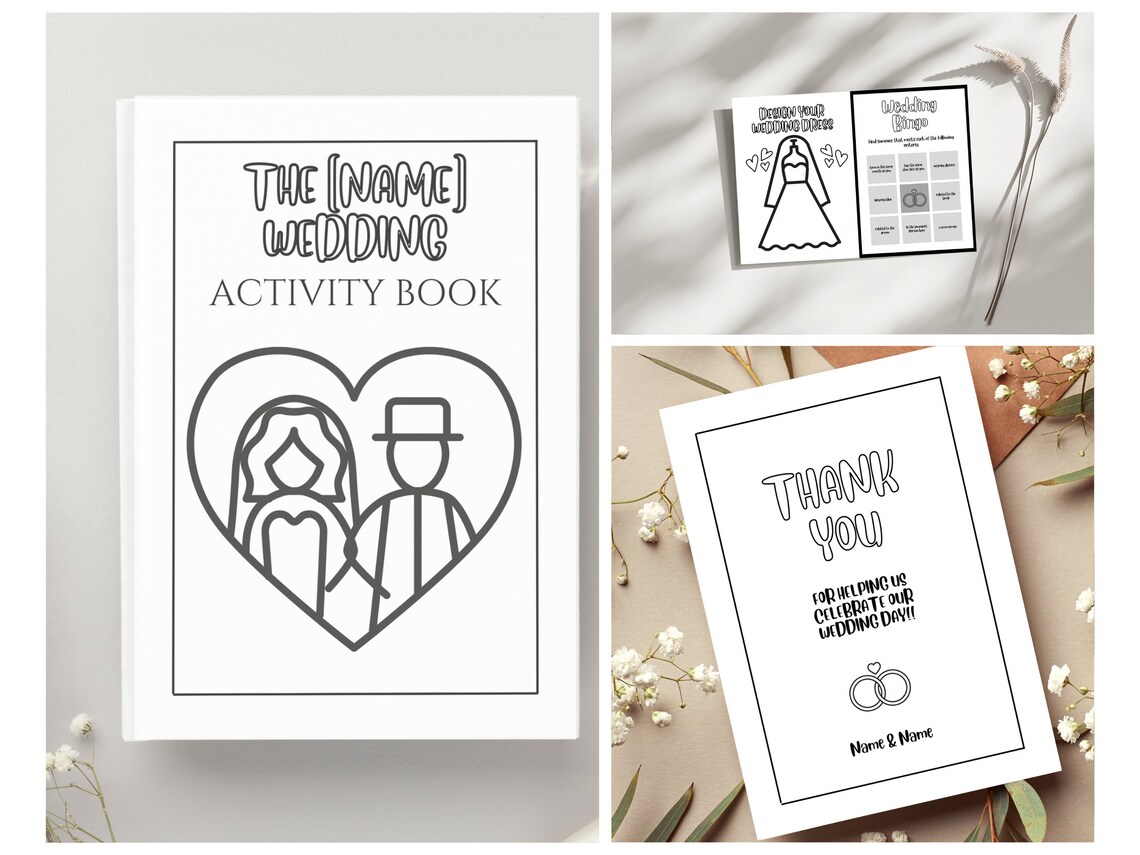 Printable Wedding Activity Book, Childrens Wedding Activity Book, Kids ...