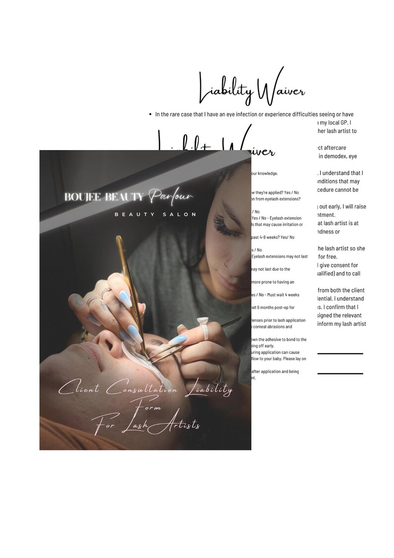 Printable Lash Client Consultation Form - Etsy