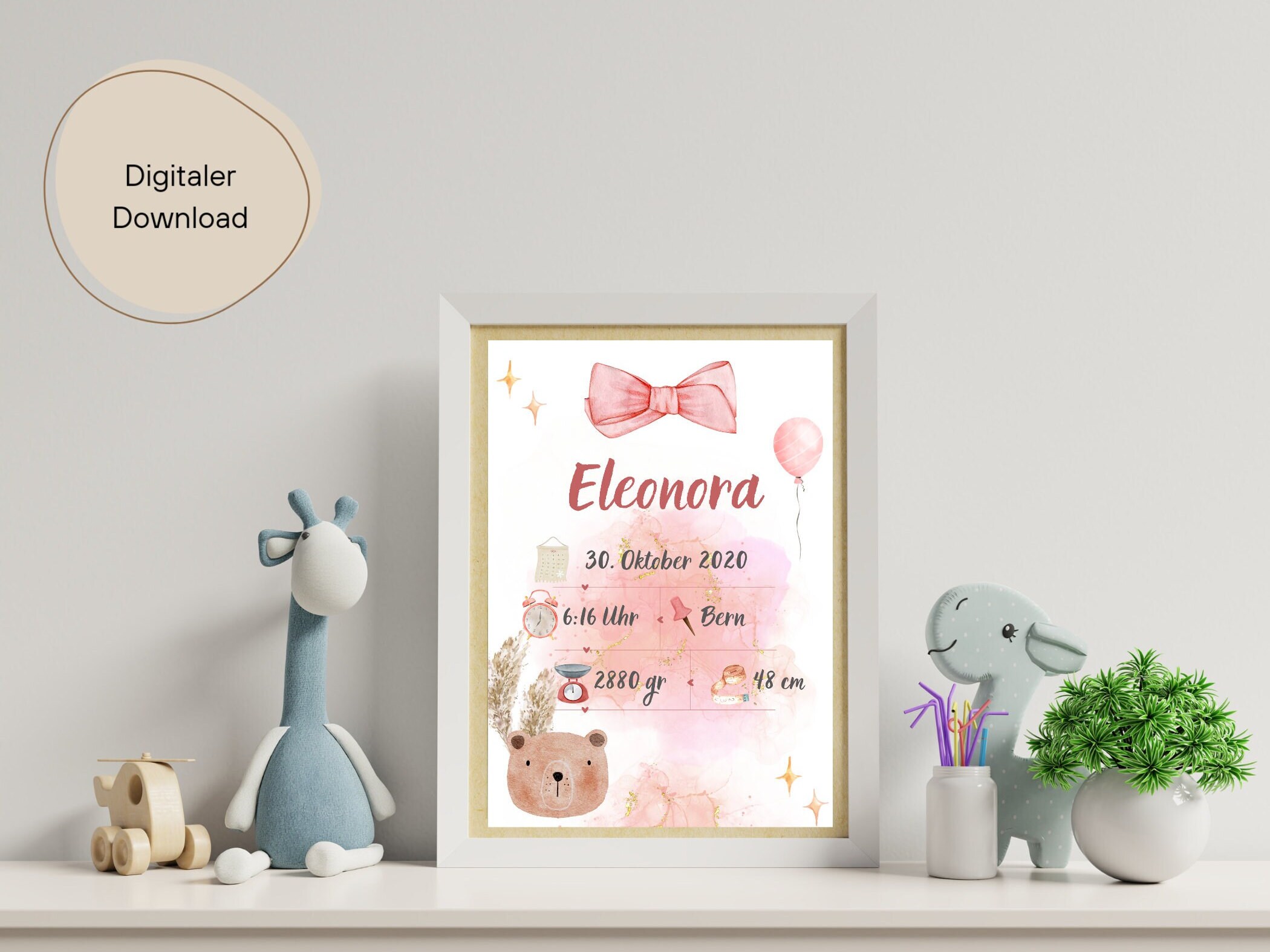 Birth Chart pink / Birth Poster With Personalized Birth Dates Birth ...