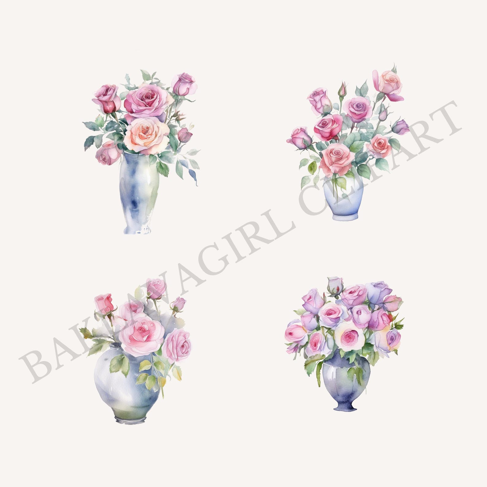 Watercolor Wild Rose Clipart | Rose Watercolor Clipart | Rose Clipart ...