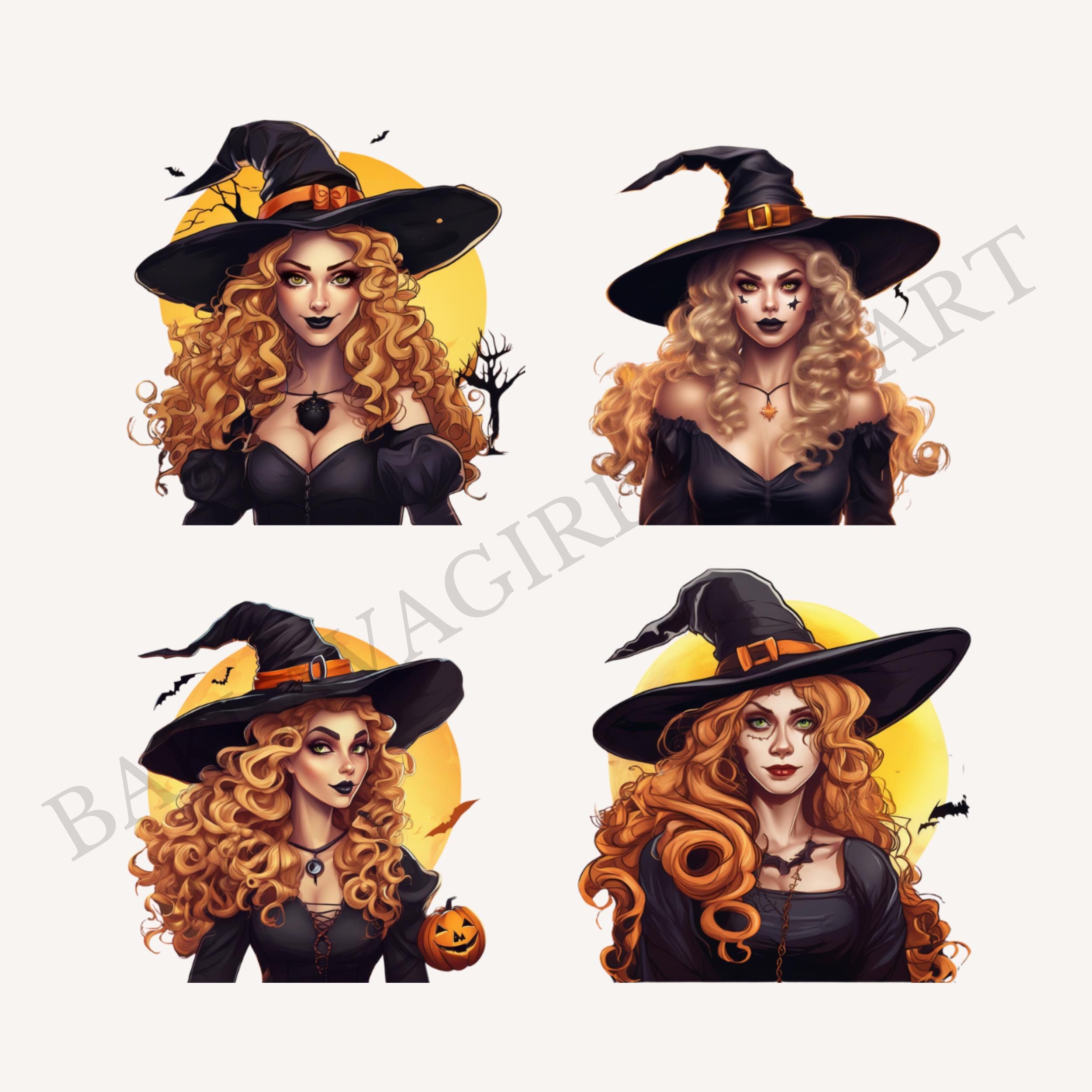 Witch Clipart | PNG Bundle | Spooky Clipart | Halloween Witch Clipart ...