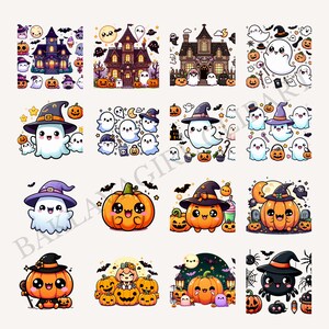 Kawaii Clipart Cute Halloween Kawaii Clipart Kawaii PNG 300 DPI Cute ...