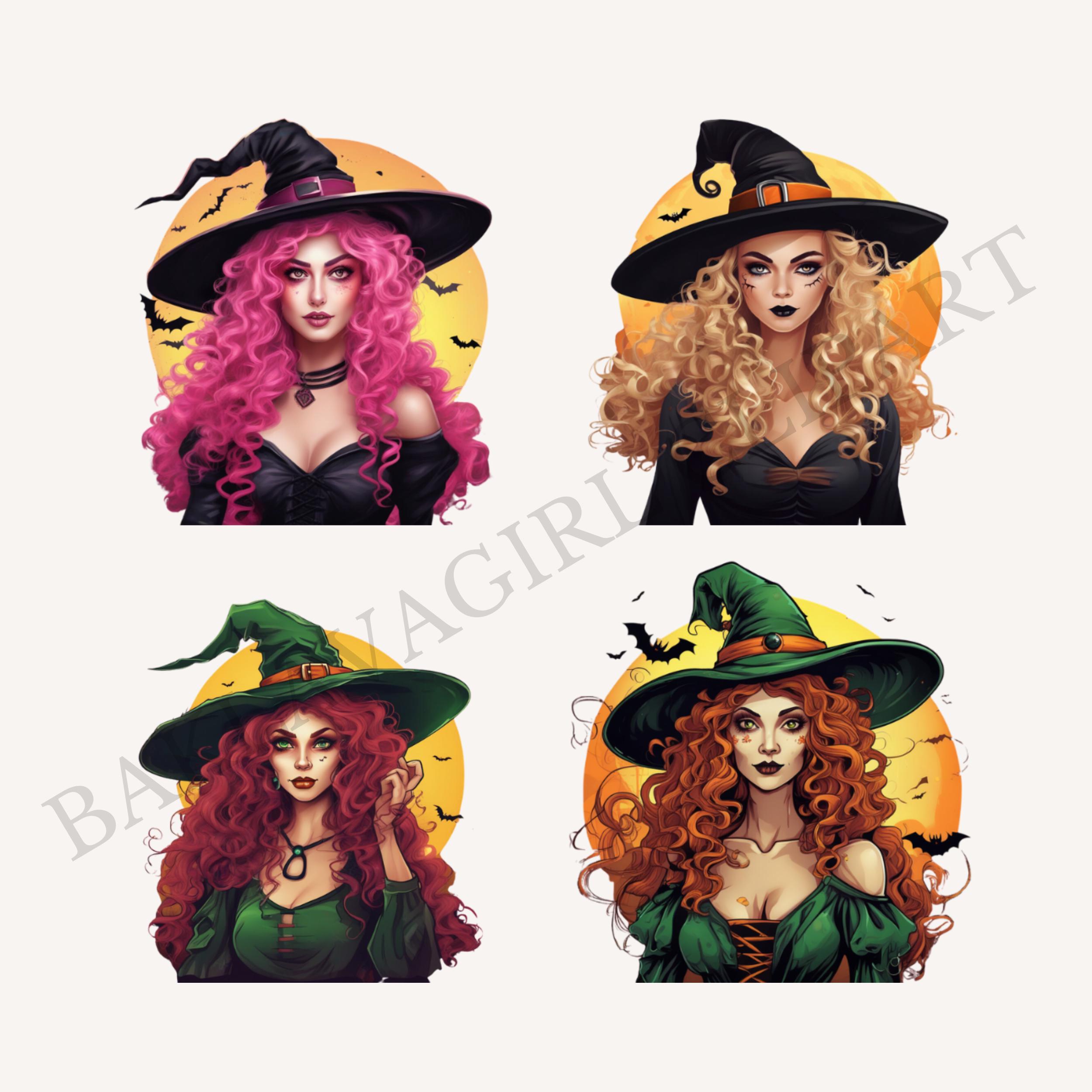 Witch Clipart | PNG Bundle | Spooky Clipart | Halloween Witch Clipart ...