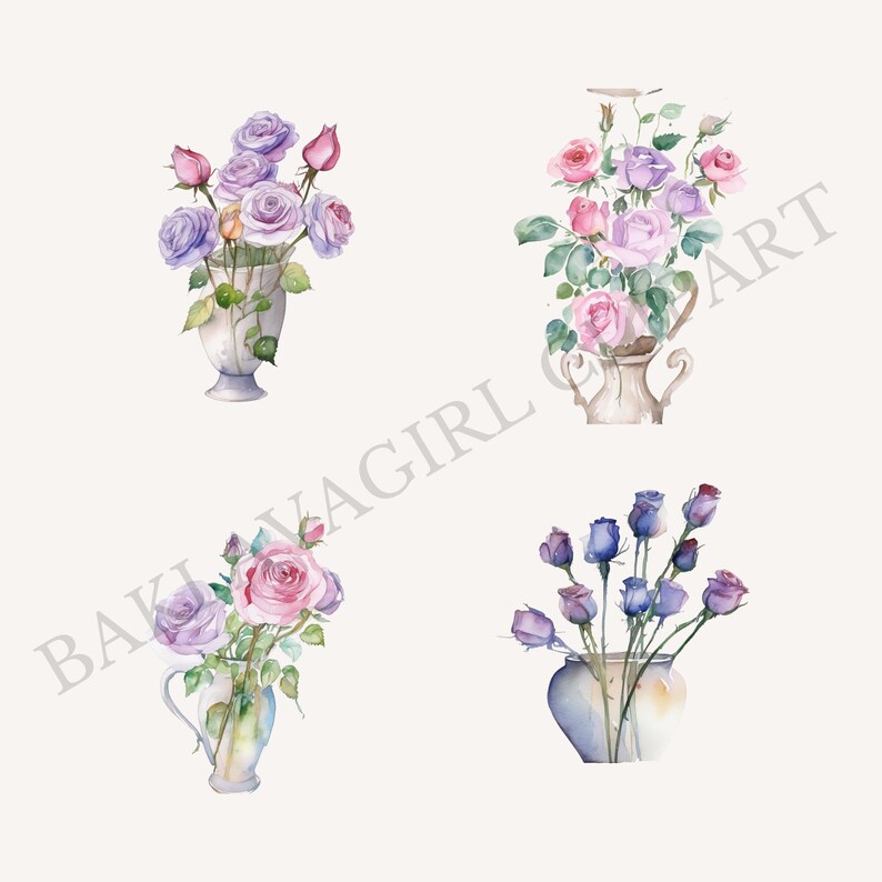 Watercolor Wild Rose Clipart | Rose Watercolor Clipart | Rose Clipart ...